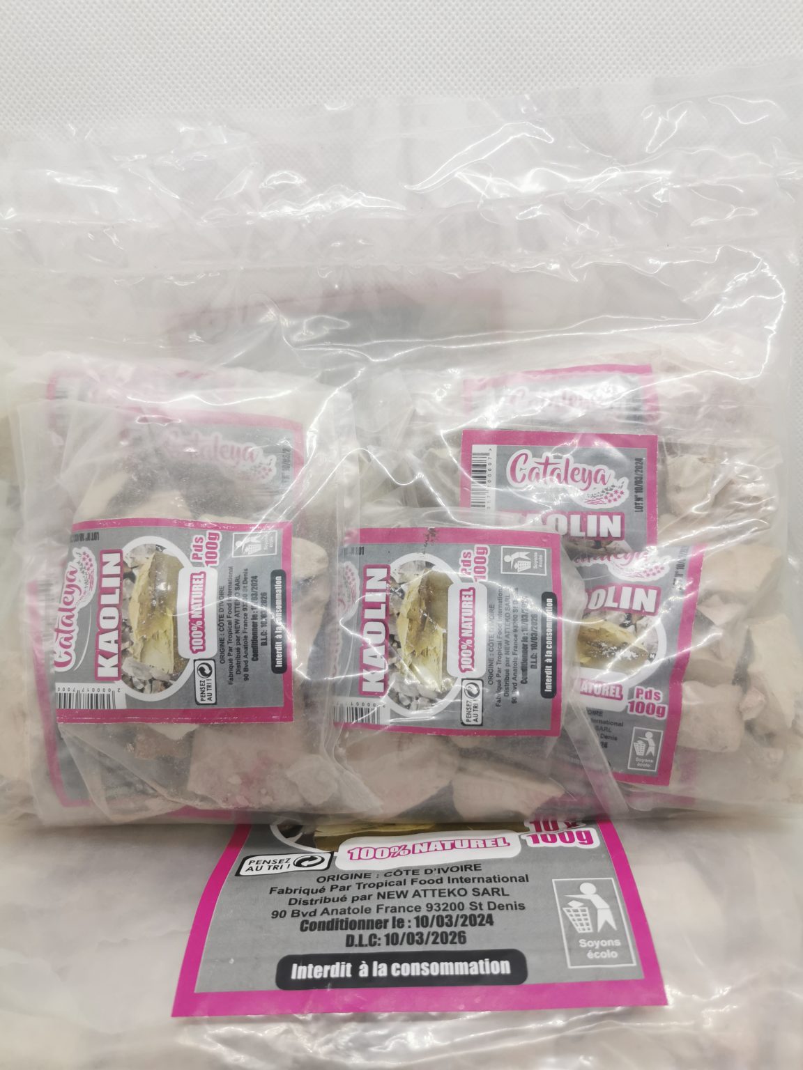 Kaolin Rose Alimentaire 1kg - Côte d'Ivoire - Afro-Exotique